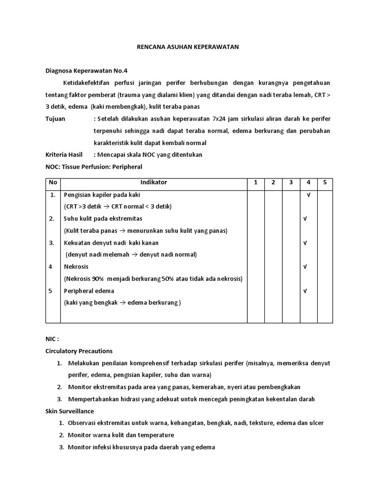 Ketidakefektifan Perfusi Jaringan Perifer | PDF