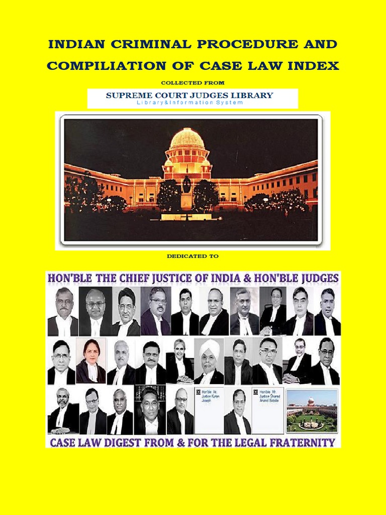 Indian Criminal Procedure and Compiliation of Case Law Index | PDF ...