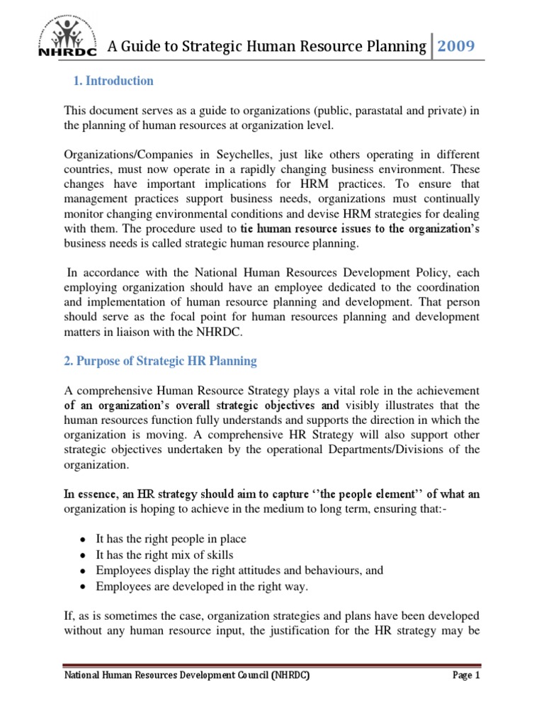 02-Guideline For HR Planning | PDF | Competence (Human Resources ...