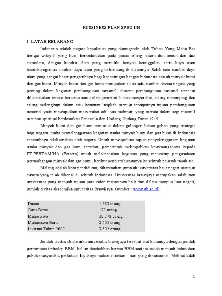 B Plan SPBU Fix | PDF | Bisnis