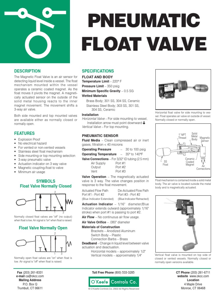 Pneumatic Float | Valve | Switch