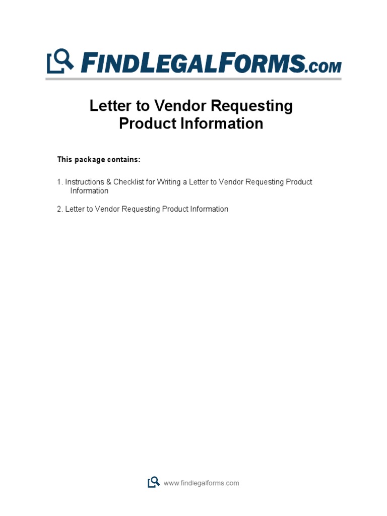 Letter To Vendor Requesting Product Information | PDF | Computers