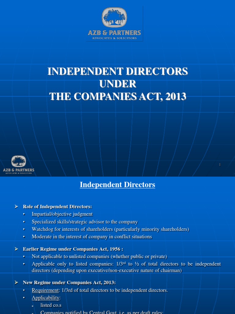 Independent Directors Roles | PDF | Board Of Directors | Private Law