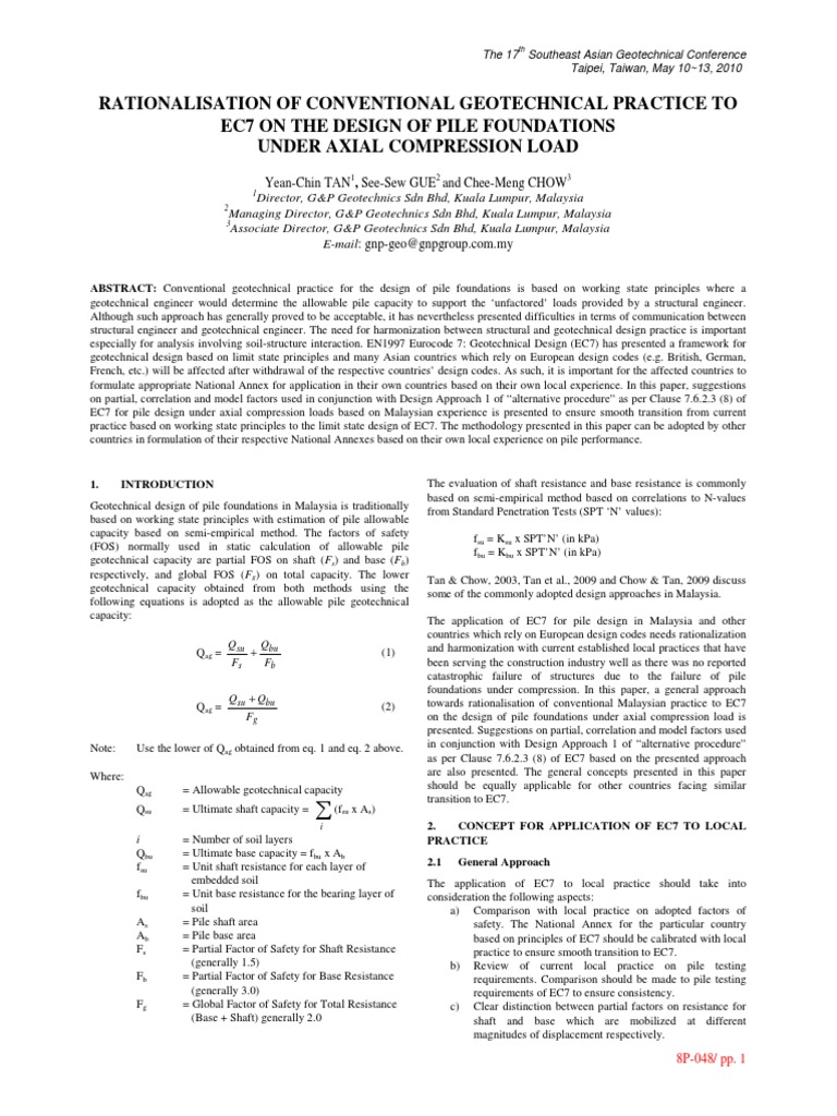Pile Design Tables To EC7 | PDF | Deep Foundation | Geotechnical Engineering