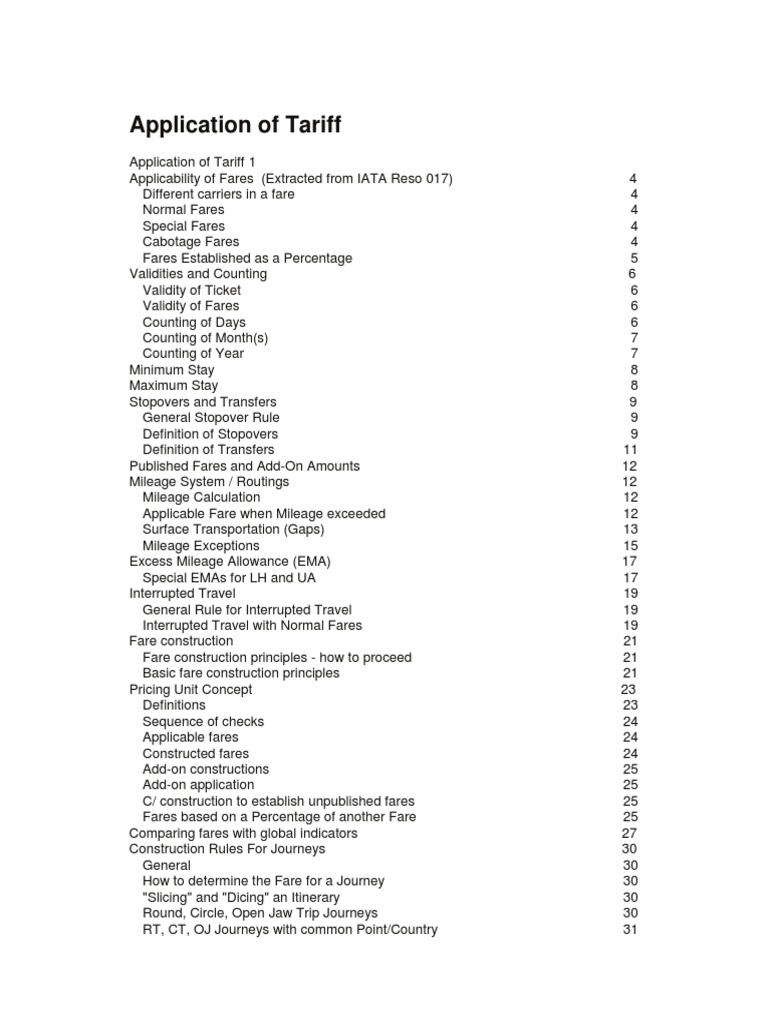 IATA Fare Application Guidelines | PDF | Fare | Airlines