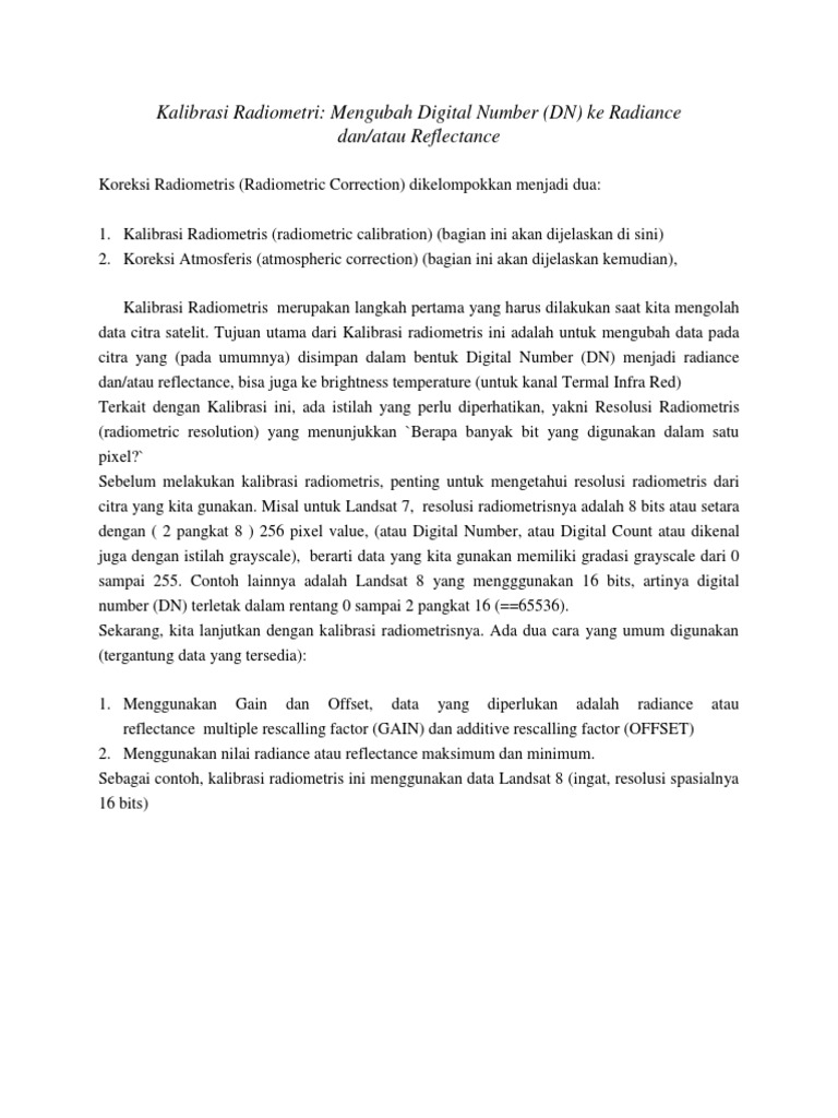 Koreksi Radiometrik | PDF