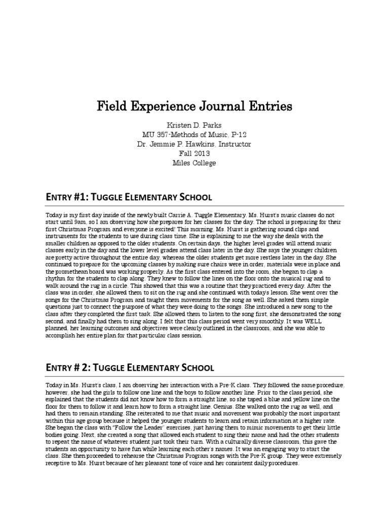 Journal Entries Examples For College