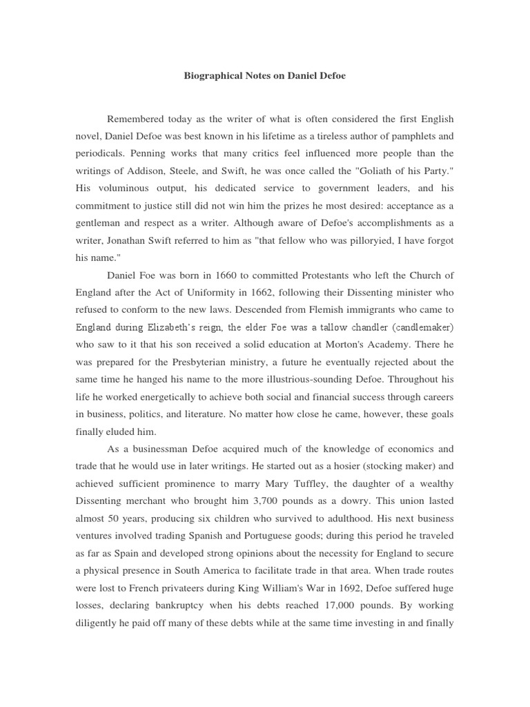 ROBINSON CRUSOE - Topics and Study Questions | PDF | Daniel Defoe ...