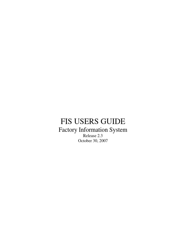 FIS Users Guide Overview and Navigation | PDF | Programmable Logic ...