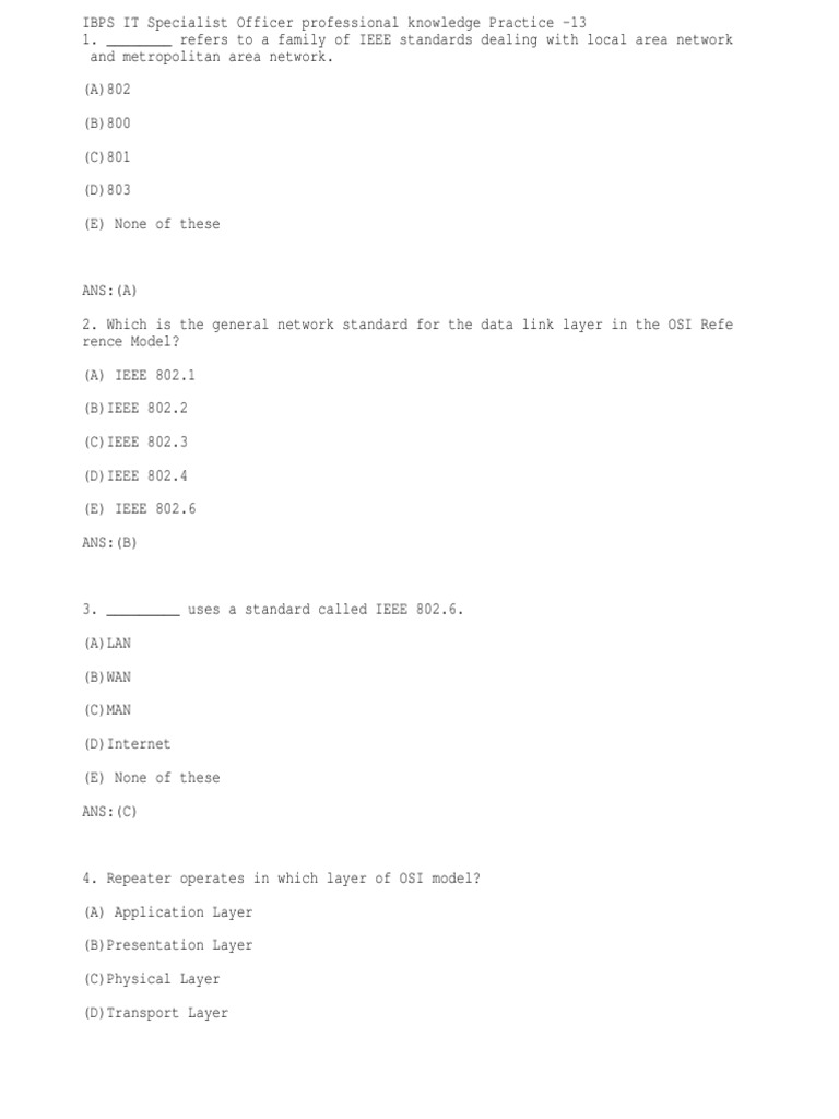 sbi ques | Internet Protocol Suite | Osi Model