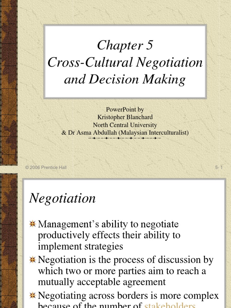 Cross-Cultural Negotiation and Decision Making | PDF | Negotiation ...