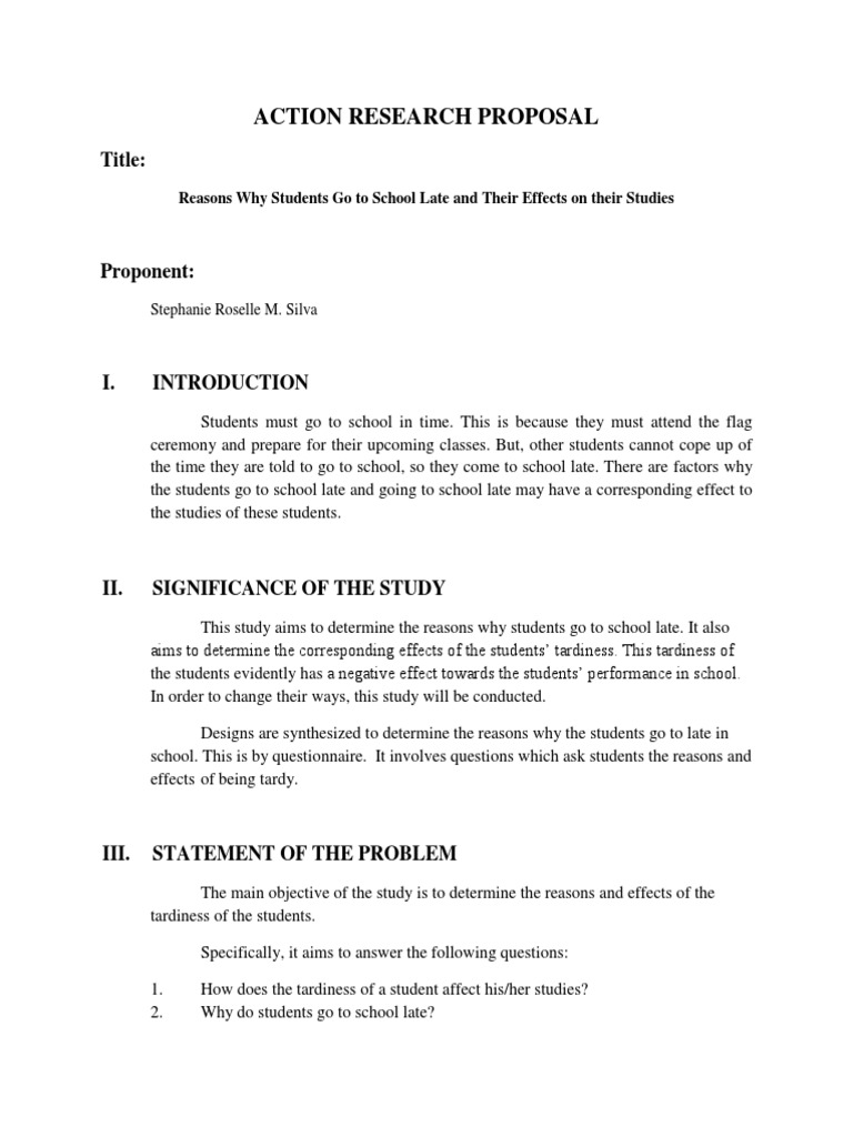 Action Research Proposal | PDF | Career & Growth