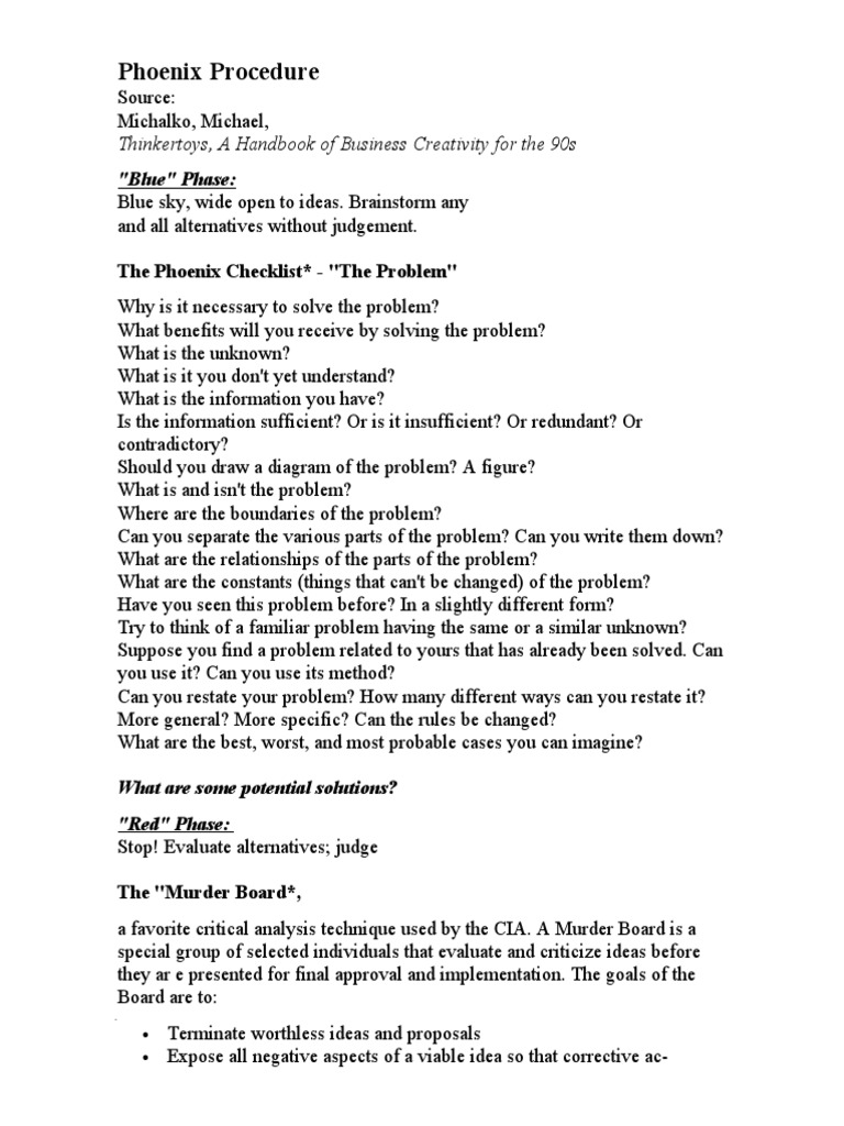 Phoenix Checklist | PDF | Cognitive Science | Epistemology