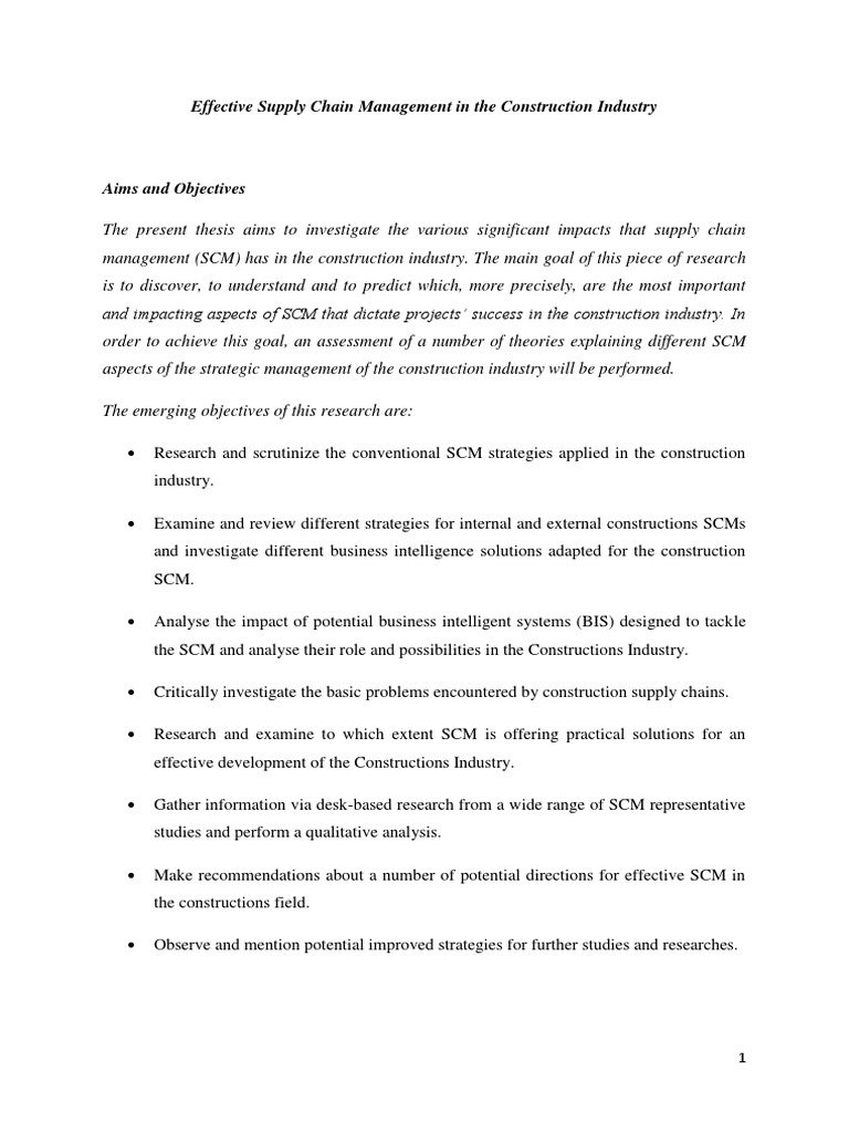 Effective Supply Chain Management in Construction | PDF | Supply Chain ...