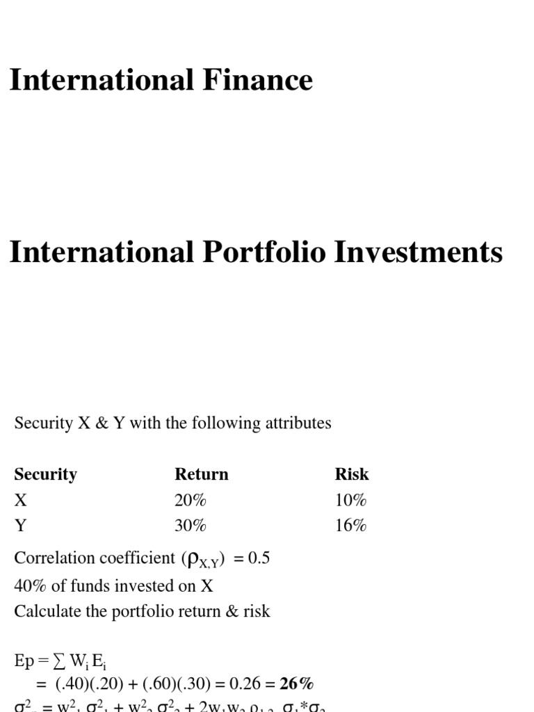 International Portfolio Investments | Download Free PDF | Capital Asset ...