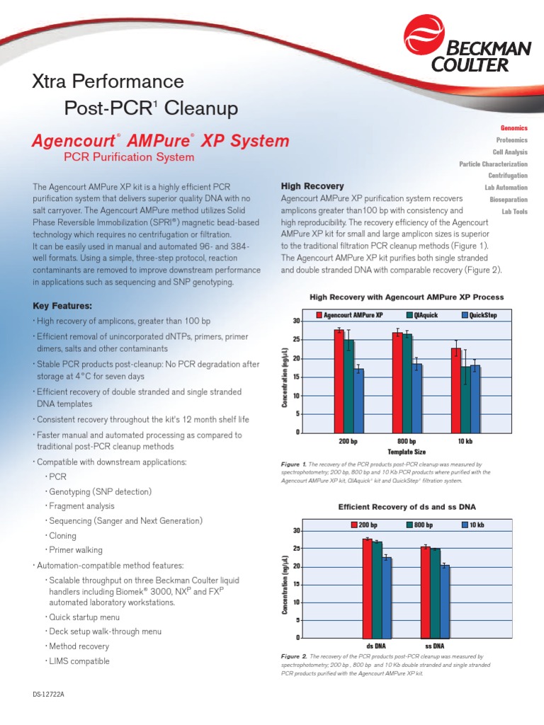 AMPure XP Brochure | Polymerase Chain Reaction | Agarose Gel Electrophoresis