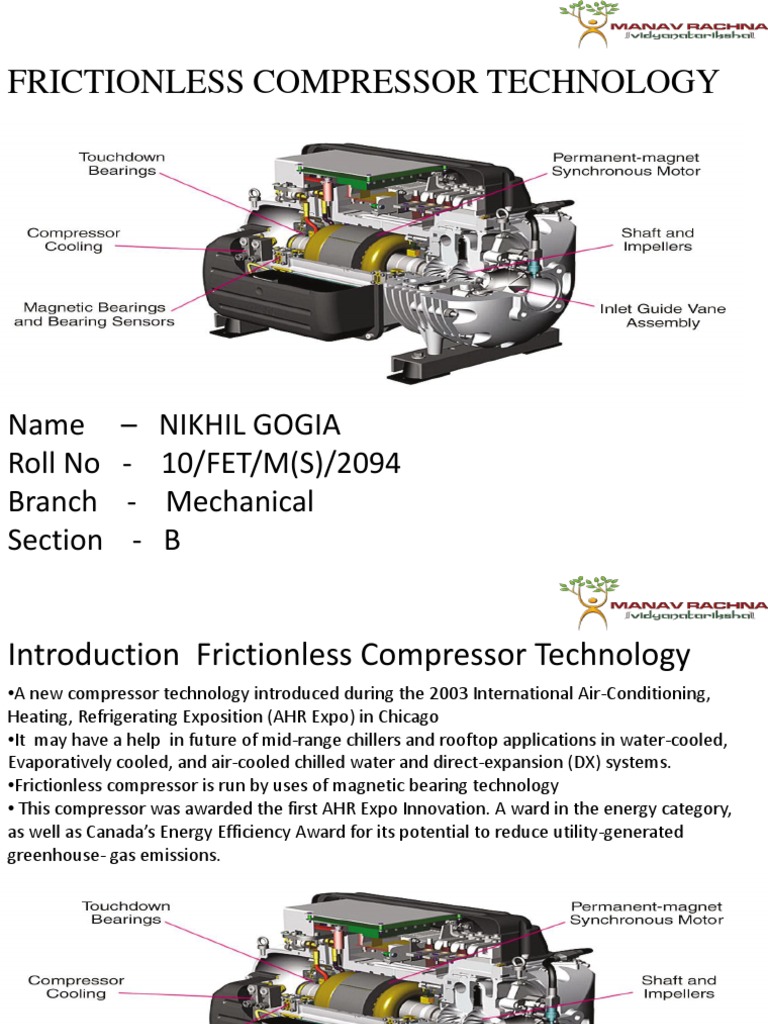 Frictionless Compressor Tech Guide | PDF | Gas Compressor | Electric Motor