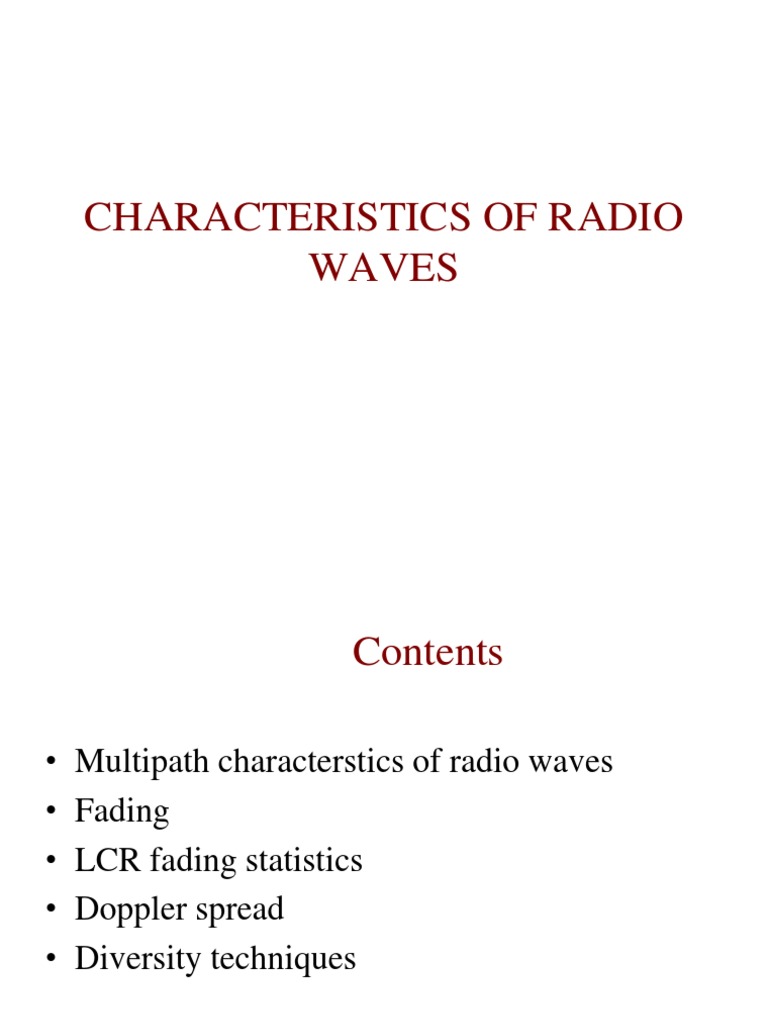 Characteristics of Radiowaves | PDF | Telecommunications Engineering ...