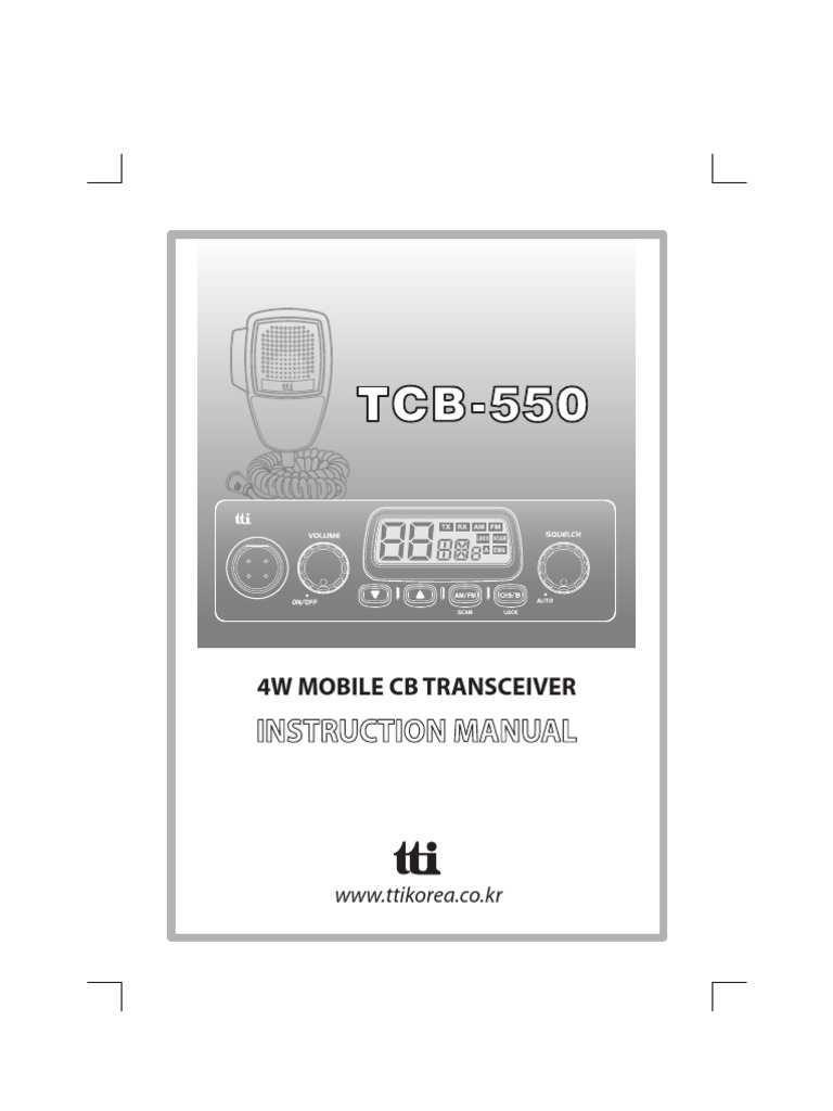 TTI TCB 550 User Manual | PDF | Radio | Frequency Modulation