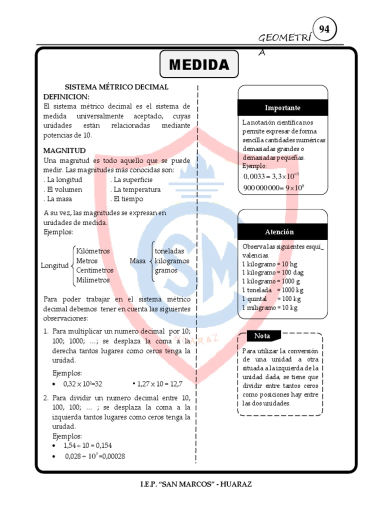 Unidades de Medida en Matemáticas | PDF | Unidades de medida | Kilogramo
