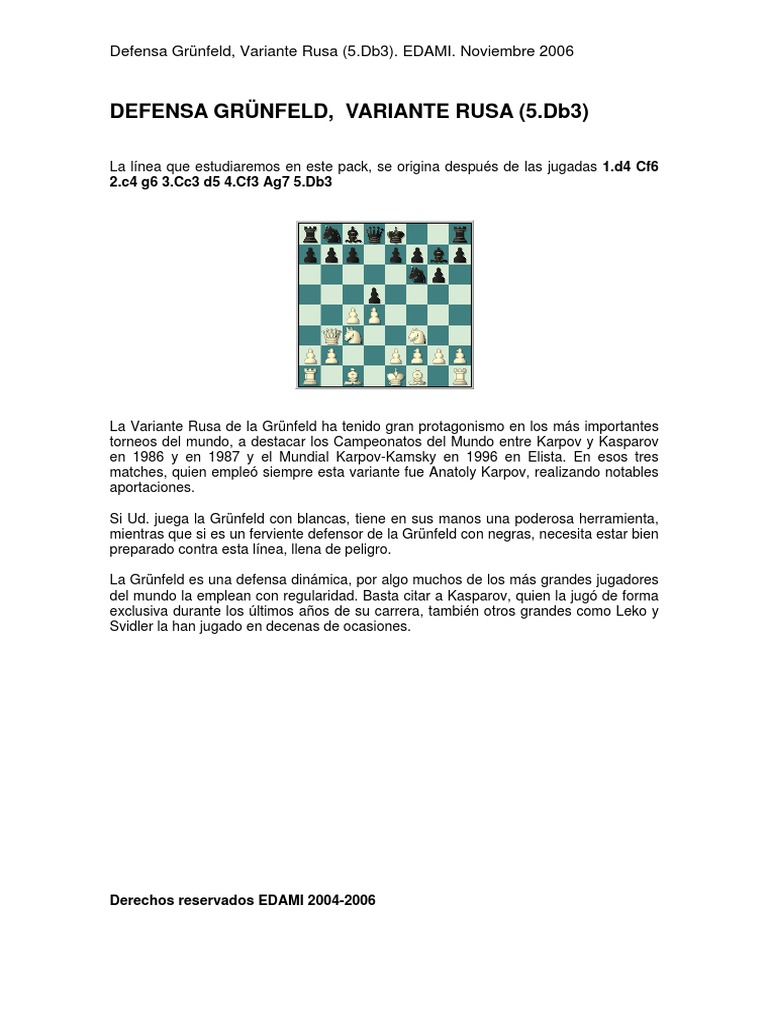 24 Packs de Aperturas Grunfeld Variante Rusa | PDF | Aperturas de ...