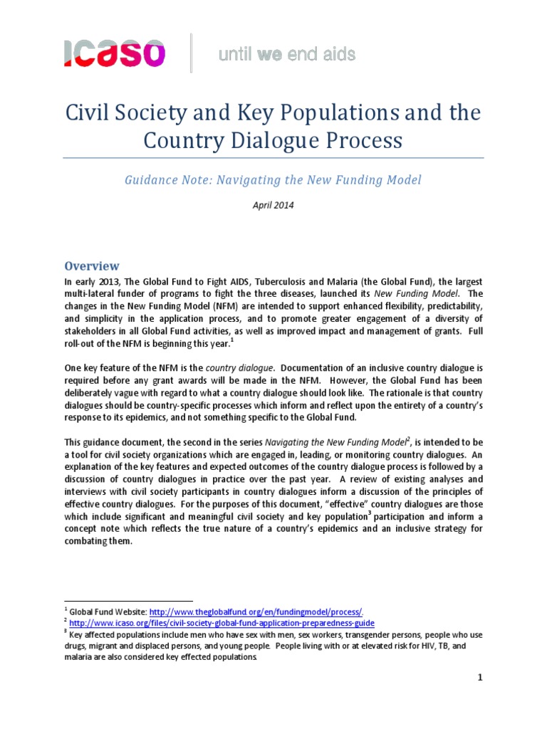 Civil Society and Key Populations and The Country Dialogue Process ...