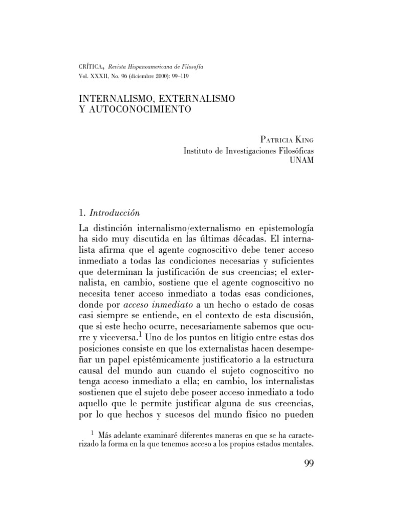 Internalismo Y... | PDF