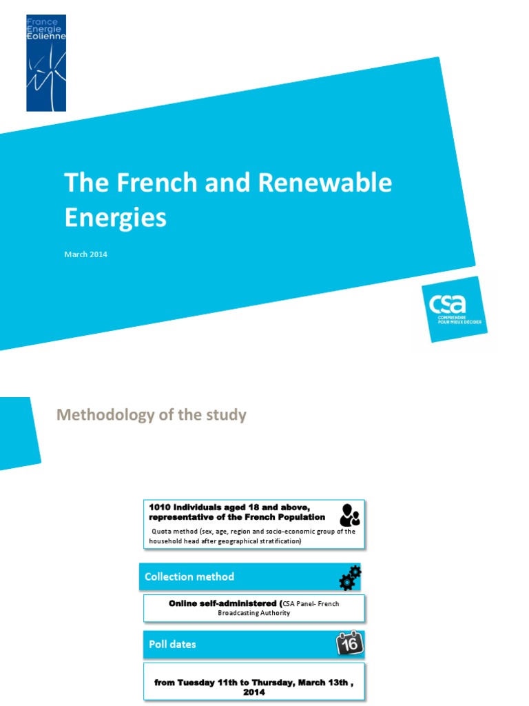 Poll France Energie Eolienne With CSA Survey Institute - The French and ...