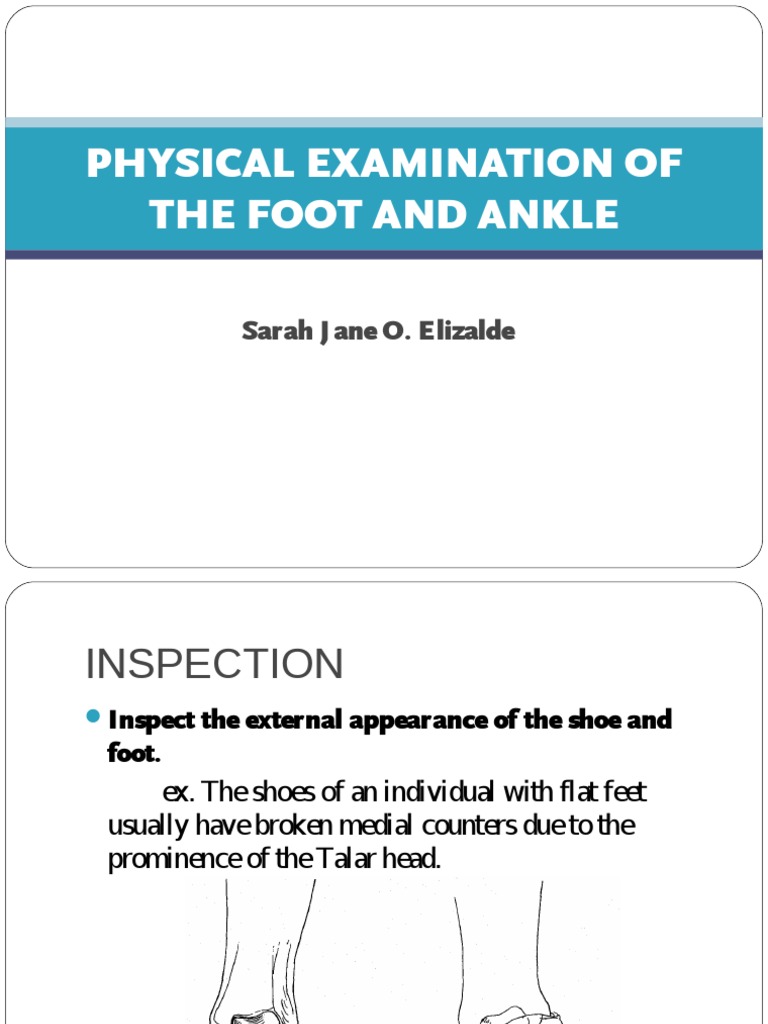 Ankle Examination and Anatomy Guide | PDF | Foot | Ankle