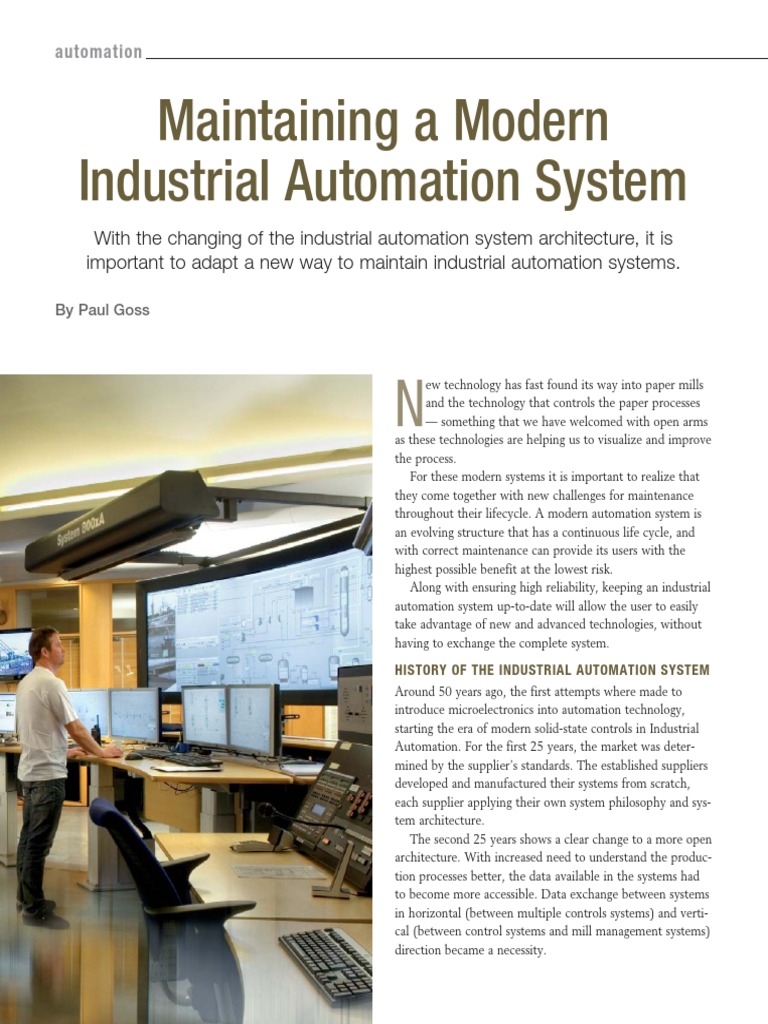 Maintaining A Modern Industrial Automation System | PDF | Automation ...