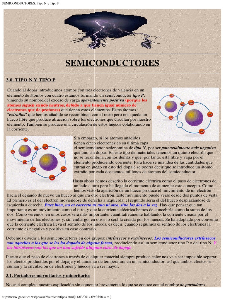Semiconductores. Tipo N y Tipo P | Descargar gratis PDF | Semiconductores | Dopaje (semiconductor)