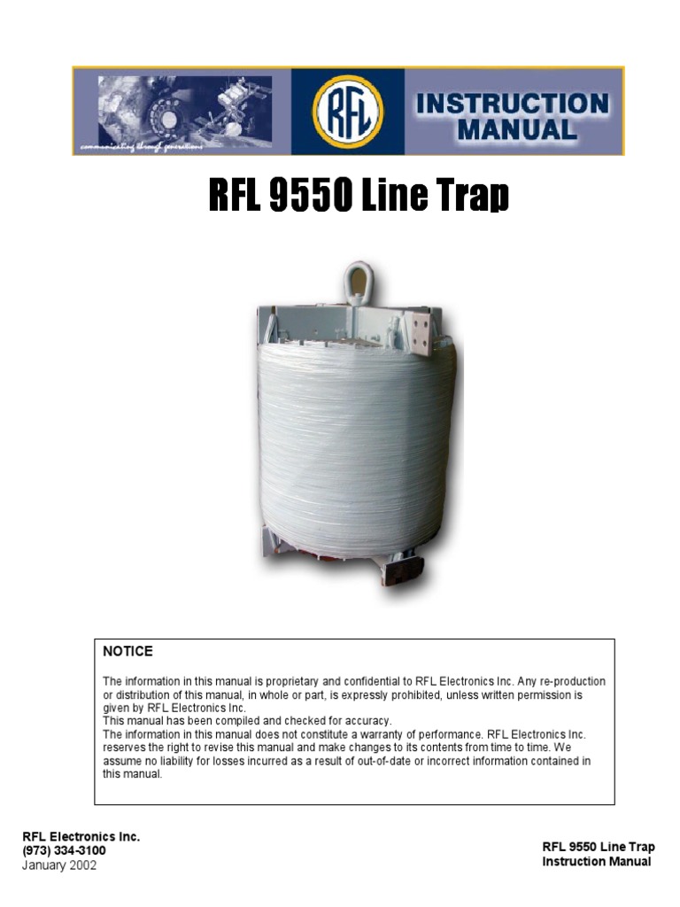 RFL 9550 Line Trap Manual | PDF