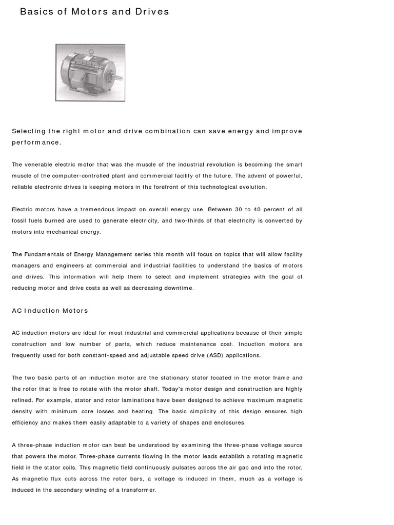 Motors and Drives | PDF | Electromagnetic Induction | Transformer
