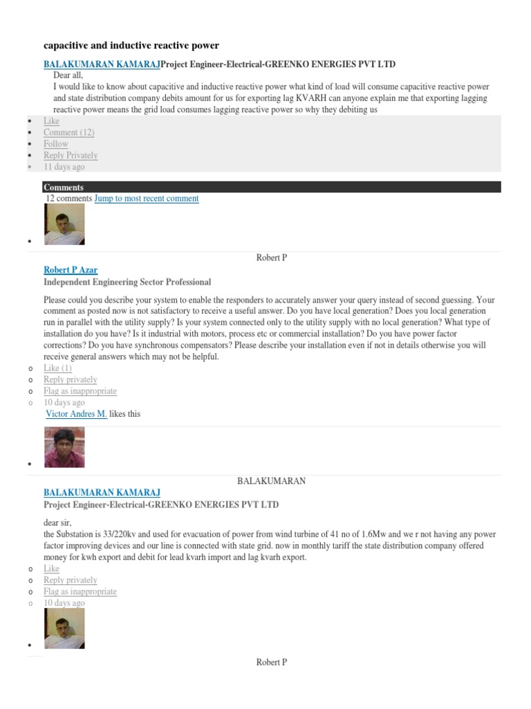 Capacitive and Inductive Reactive Power Explained | PDF | Ac Power ...