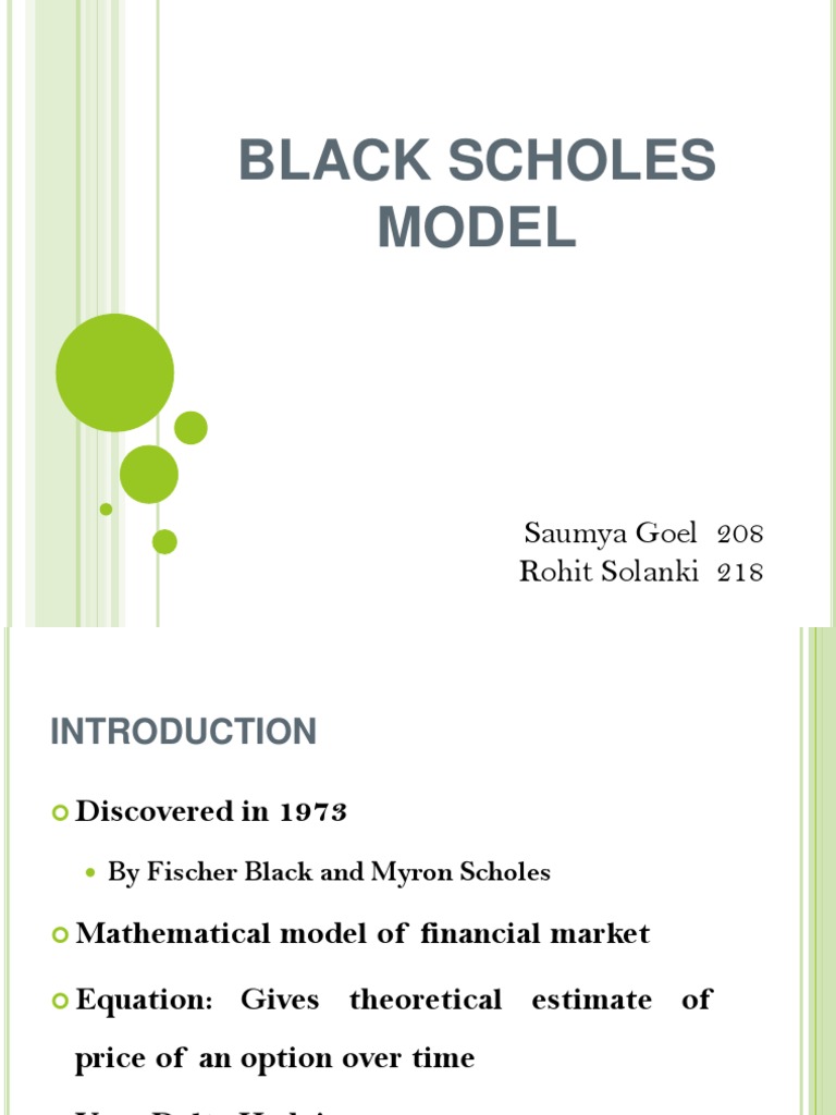 Black Scholes Model (2) | Greeks (Finance) | Black–Scholes Model