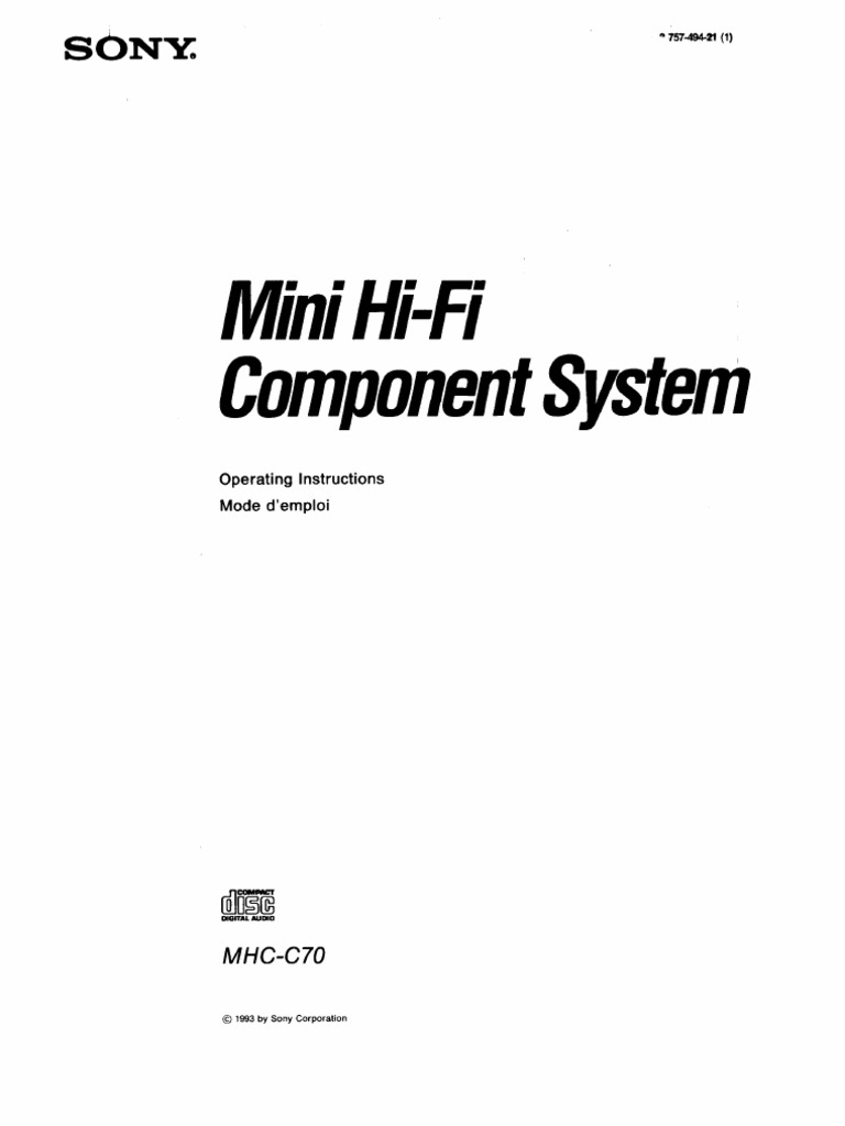 Sony Mhc70 | PDF | Electromagnetic Interference | Compact Cassette