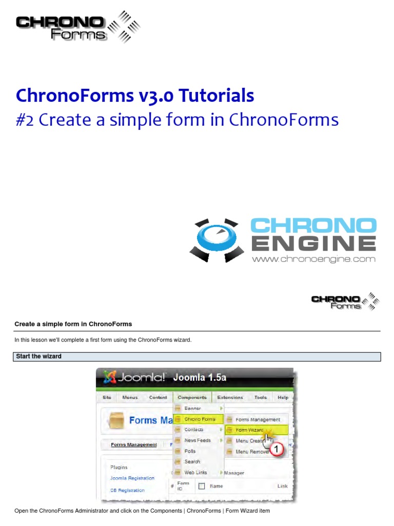 2 Create A Simple Form in ChronoForms | PDF | Button (Computing) | Human–Computer Interaction