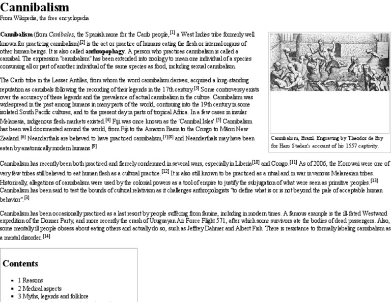 From Wikipedia, The Free Encyclopedia | PDF | Cannibalism | Museology