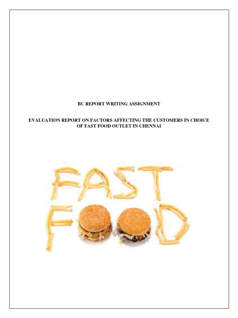 Evaluation Report - Fast Food - Chennai | PDF | Fast Food Restaurants ...