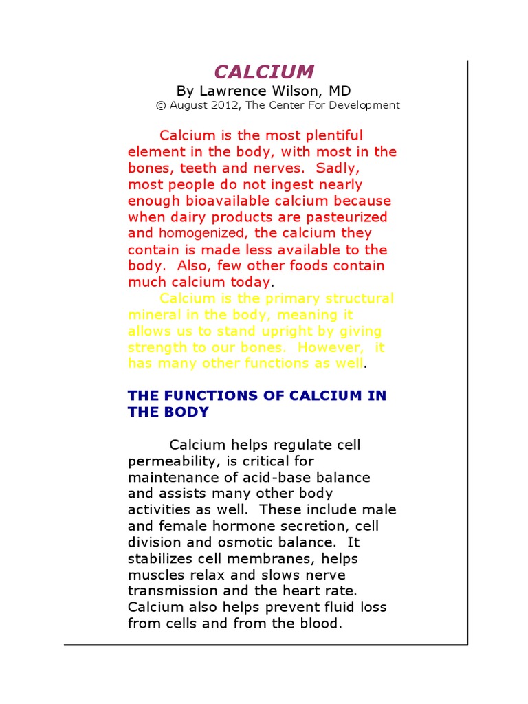 Calcium | Download Free PDF | Calcium | Milk