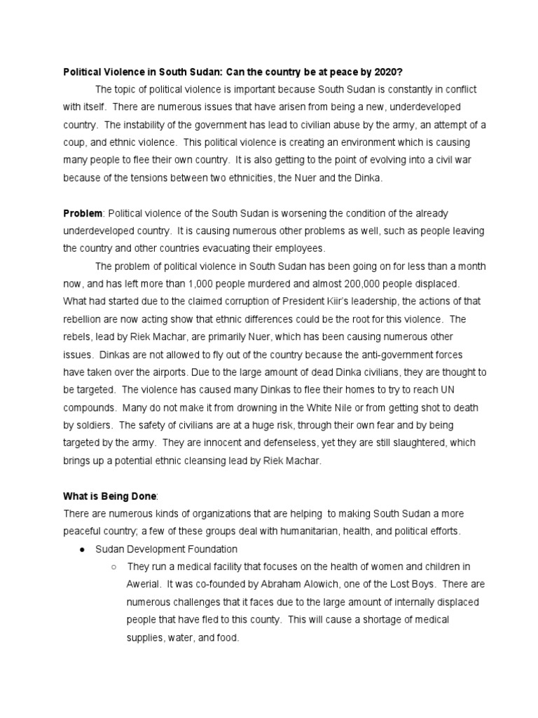 Africa Research Project | PDF | South Sudan | Conflicts