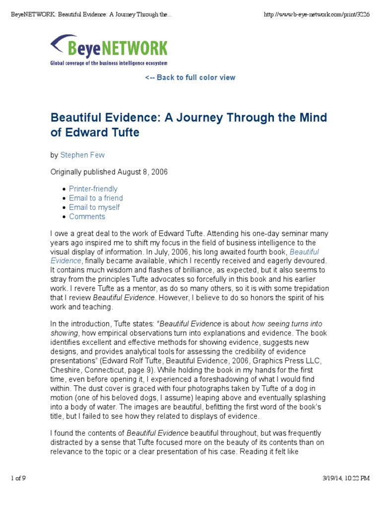 3 Beautiful Evidence - A Journey Through The Mind of Edward Tufte | PDF ...