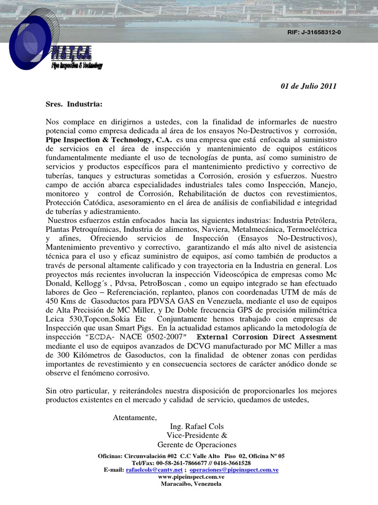 Pipe Inspection - Presentación | PDF | Corrosión | Corriente eléctrica