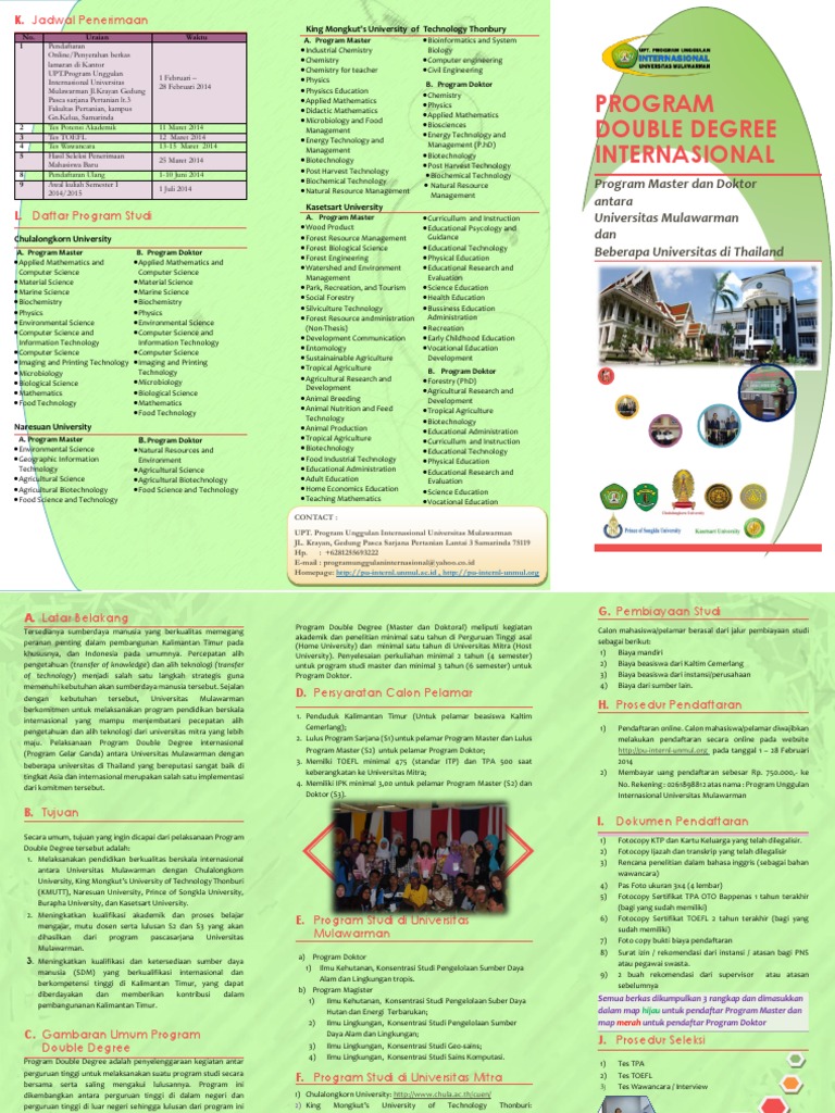 Double Degree International UNMUL | PDF | Science & Mathematics