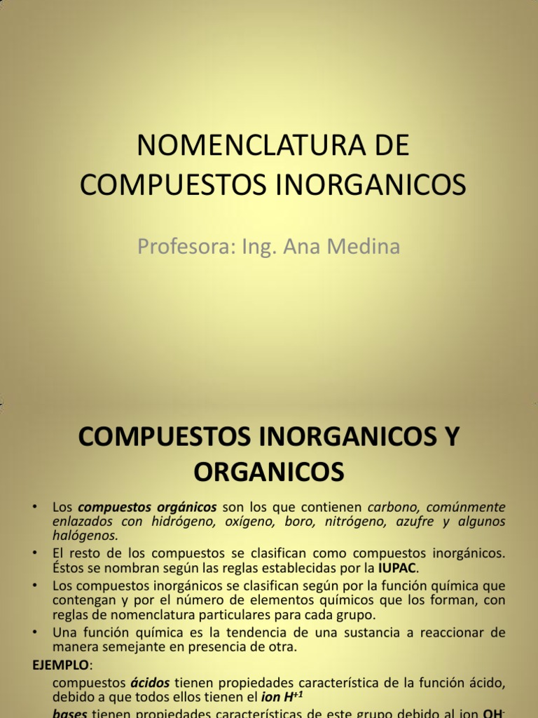 Nomenclatura de Compuestos Inorganicos | PDF