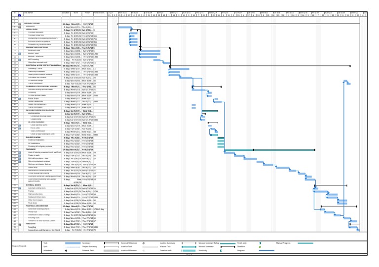 project schedule example | Drywall | Pipe (Fluid Conveyance)