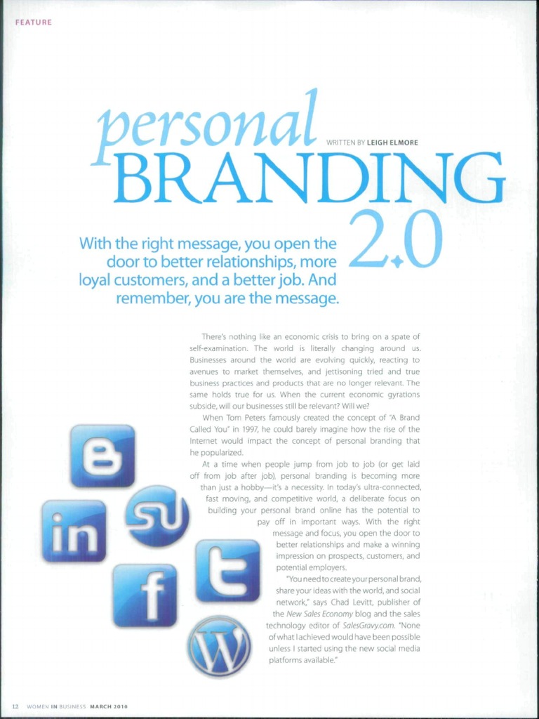 Personal Branding | PDF | Social Media | Popular Culture & Media Studies