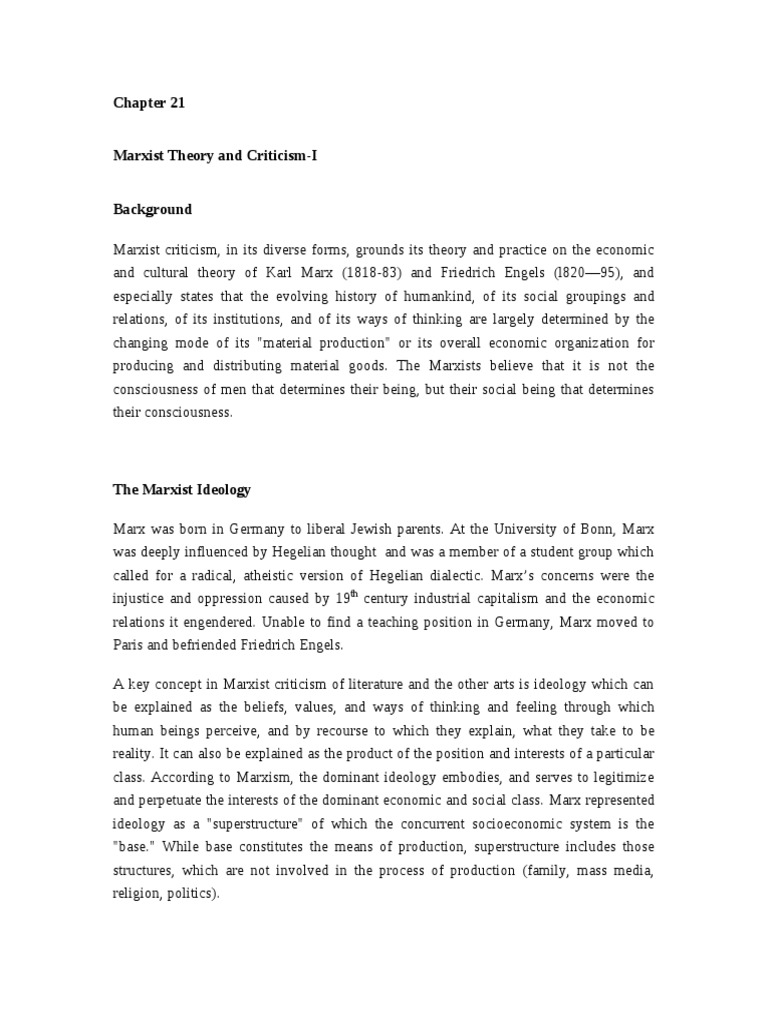 Marxist Literary Criticism Guide | PDF | Marxism | Ideologies