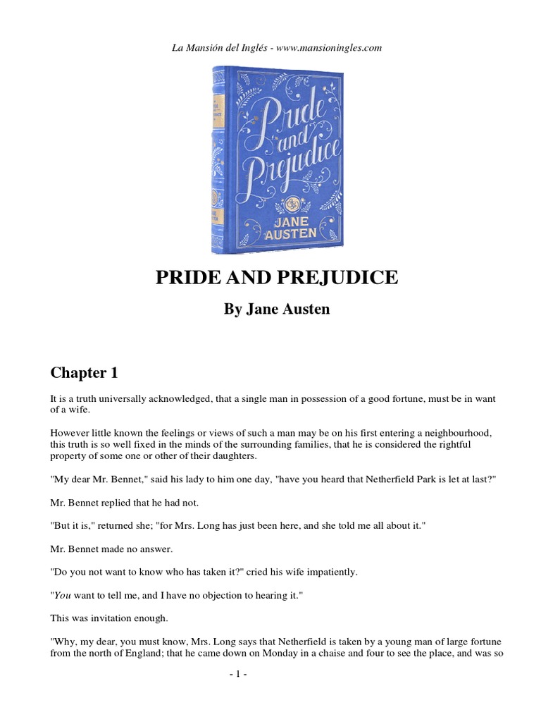 Characterization in Pride and Prejudice | PDF | Pride And Prejudice ...