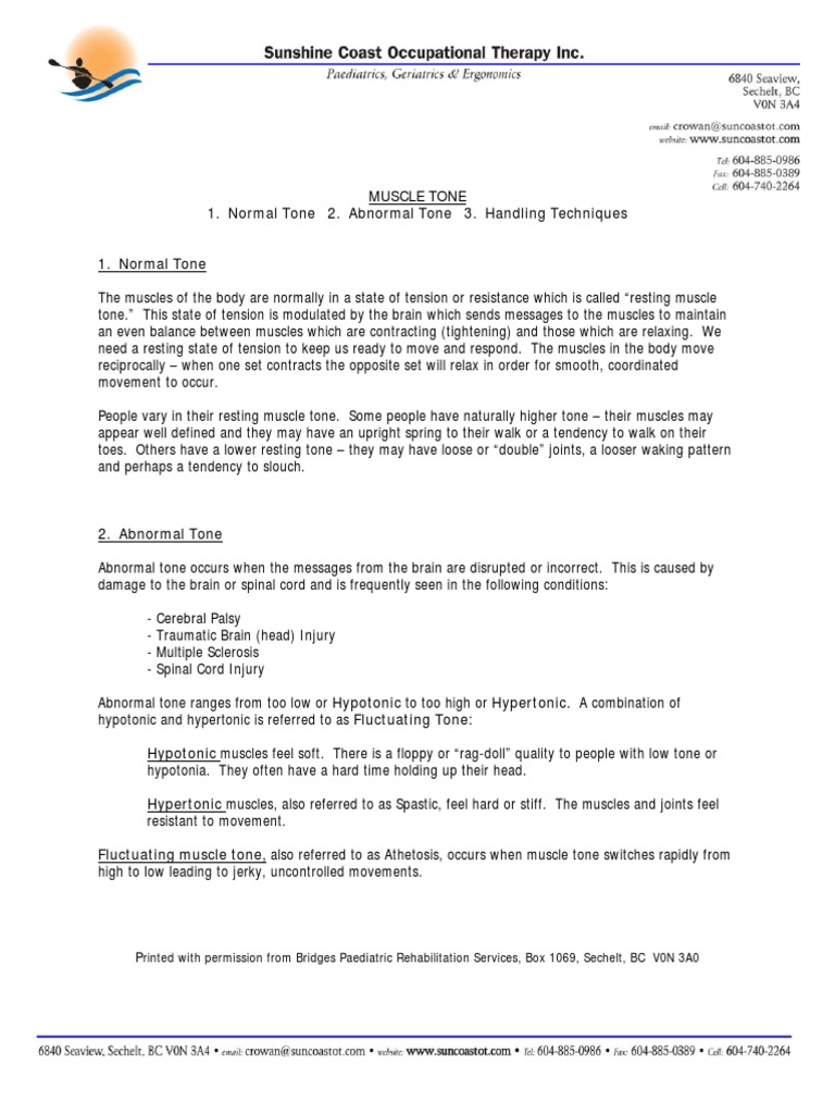 Normal Tone & Abnormal Tone - Handling Techniques | PDF | Medicine ...